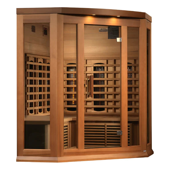 Maxxus 3 Person Red Cedar Corner Full Spectrum Infrared Sauna – Sun Valley Saunas